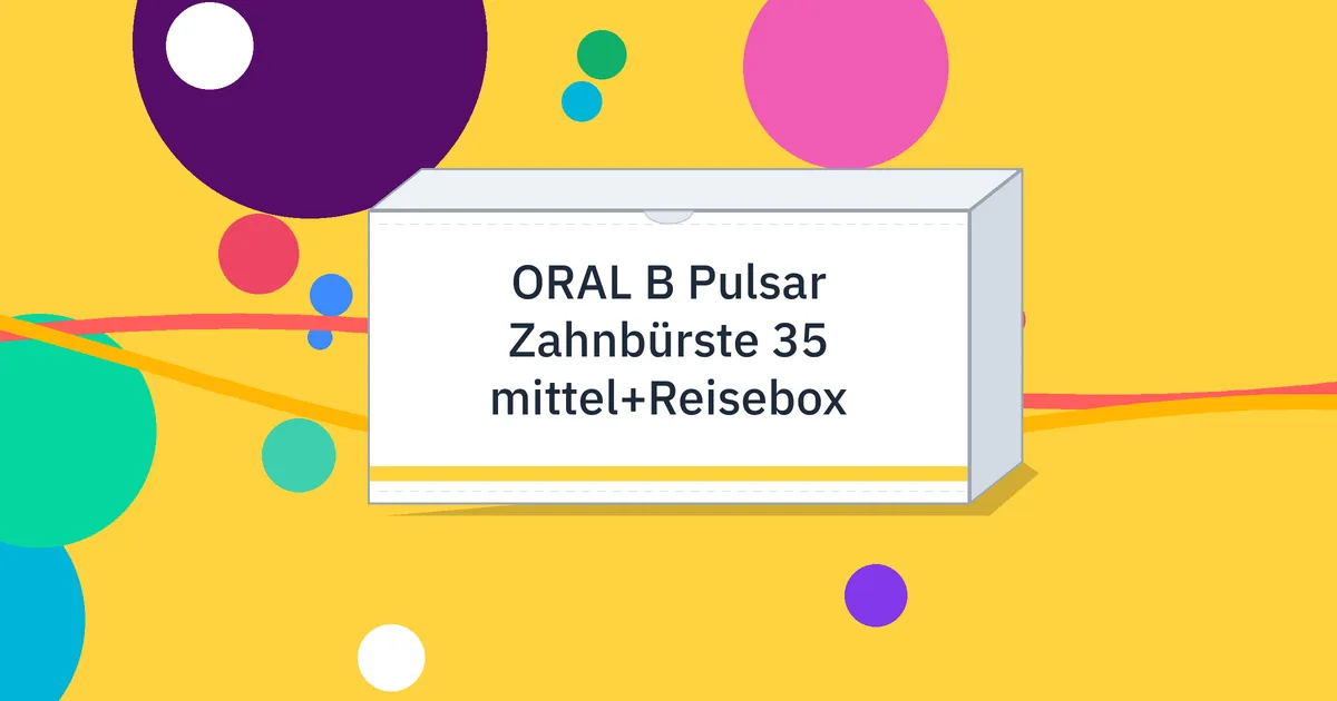 Symbolbild: Packung mit der Aufschrift ORAL B Pulsar Zahnbürste 35 mittel+Reisebox (PZN 00057572) – Verfügbarkeit und Bezug in Apotheken in Frankfurt am Main