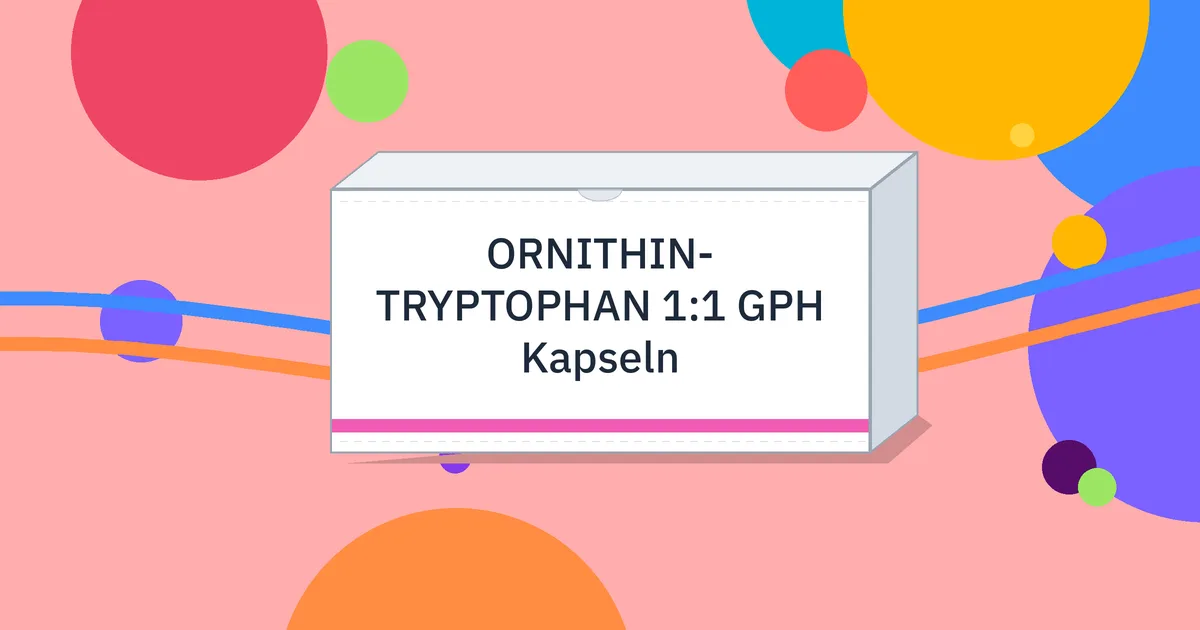 Symbolbild: Packung mit der Aufschrift ORNITHIN-TRYPTOPHAN 1:1 GPH Kapseln (PZN 00946409) – Verfügbarkeit und Bezug in Apotheken in Frankfurt am Main