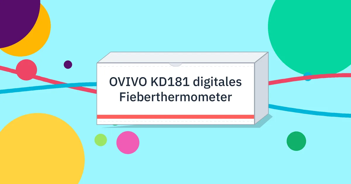 Symbolbild: Packung mit der Aufschrift OVIVO KD181 digitales Fieberthermometer (PZN 16624607) – Verfügbarkeit und Bezug in Apotheken in Frankfurt am Main
