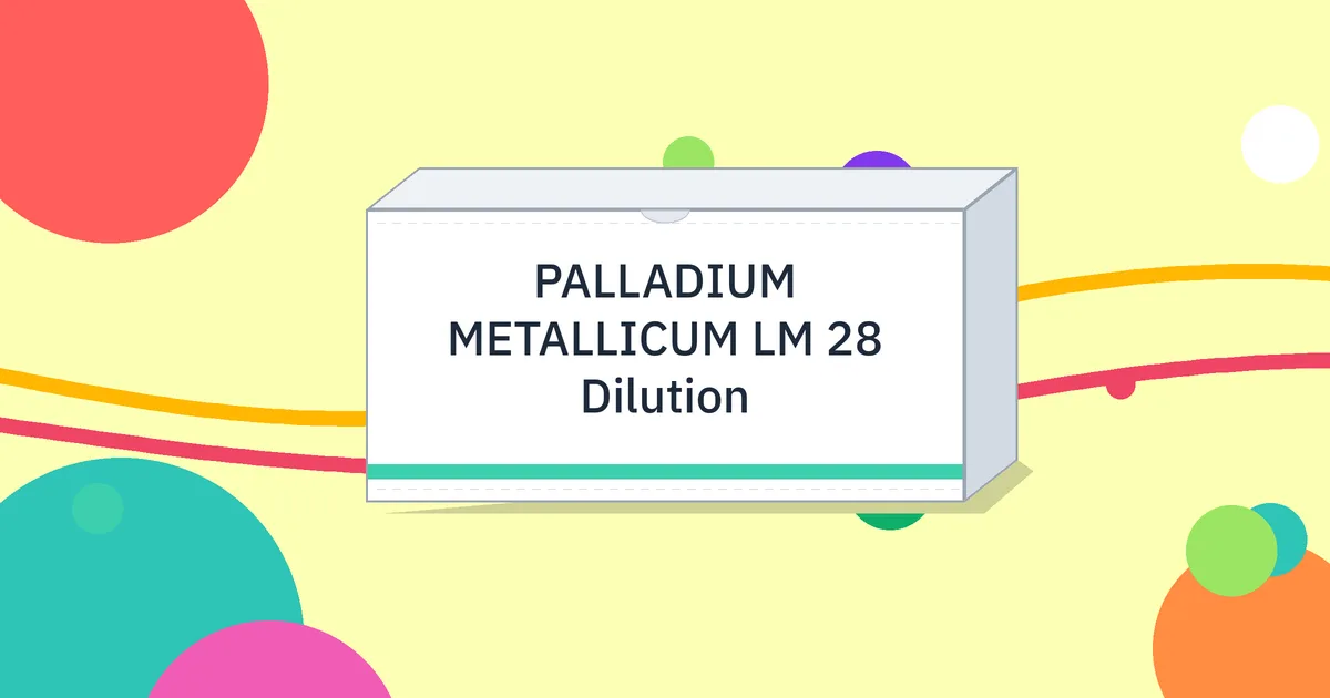 Symbolbild: Packung mit der Aufschrift PALLADIUM METALLICUM LM 28 Dilution (PZN 12975586) – Verfügbarkeit und Bezug in Apotheken in Frankfurt am Main