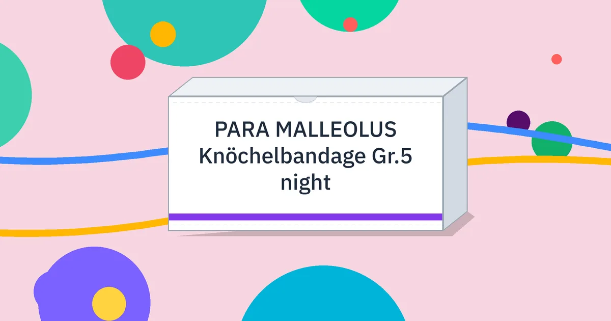 Symbolbild: Packung mit der Aufschrift PARA MALLEOLUS Knöchelbandage Gr.5 night (PZN 13763656) – Verfügbarkeit und Bezug in Apotheken in Frankfurt am Main