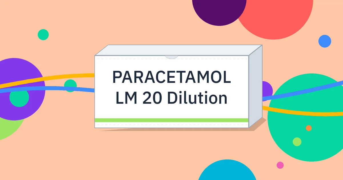 Symbolbild: Packung mit der Aufschrift PARACETAMOL LM 20 Dilution (PZN 12976404) – Verfügbarkeit und Bezug in Apotheken in Frankfurt am Main