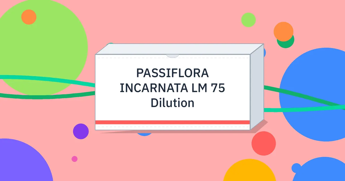 Symbolbild: Packung mit der Aufschrift PASSIFLORA INCARNATA LM 75 Dilution (PZN 12977042) – Verfügbarkeit und Bezug in Apotheken in Frankfurt am Main