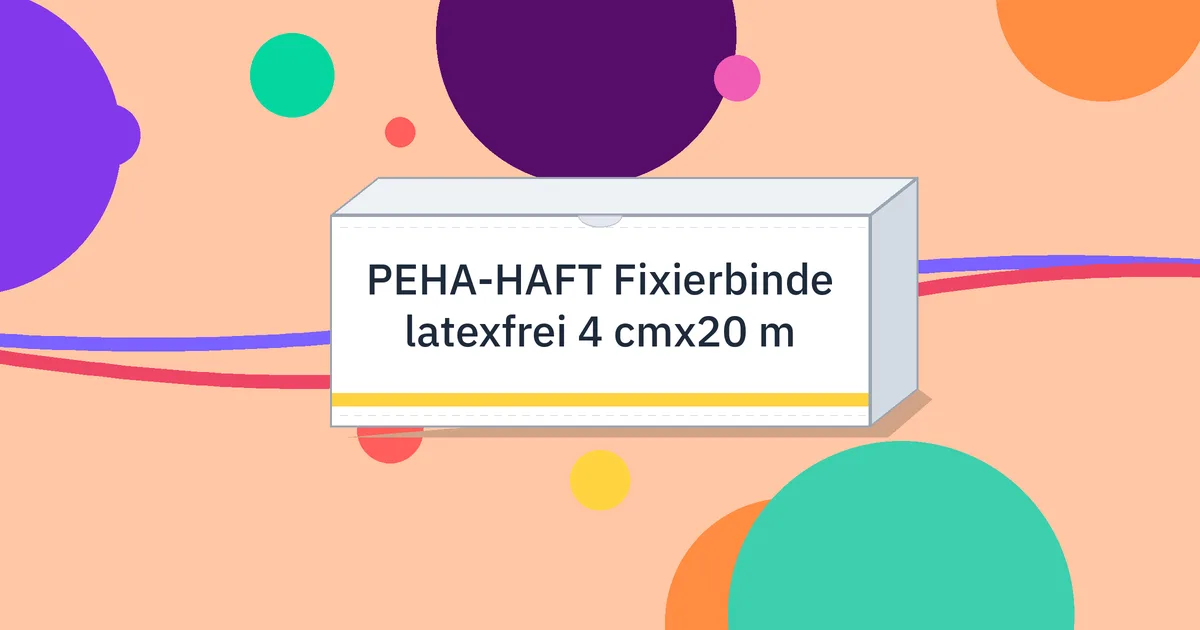 Symbolbild: Packung mit der Aufschrift PEHA-HAFT Fixierbinde latexfrei 4 cmx20 m (PZN 03544203) – Verfügbarkeit und Bezug in Apotheken in Frankfurt am Main