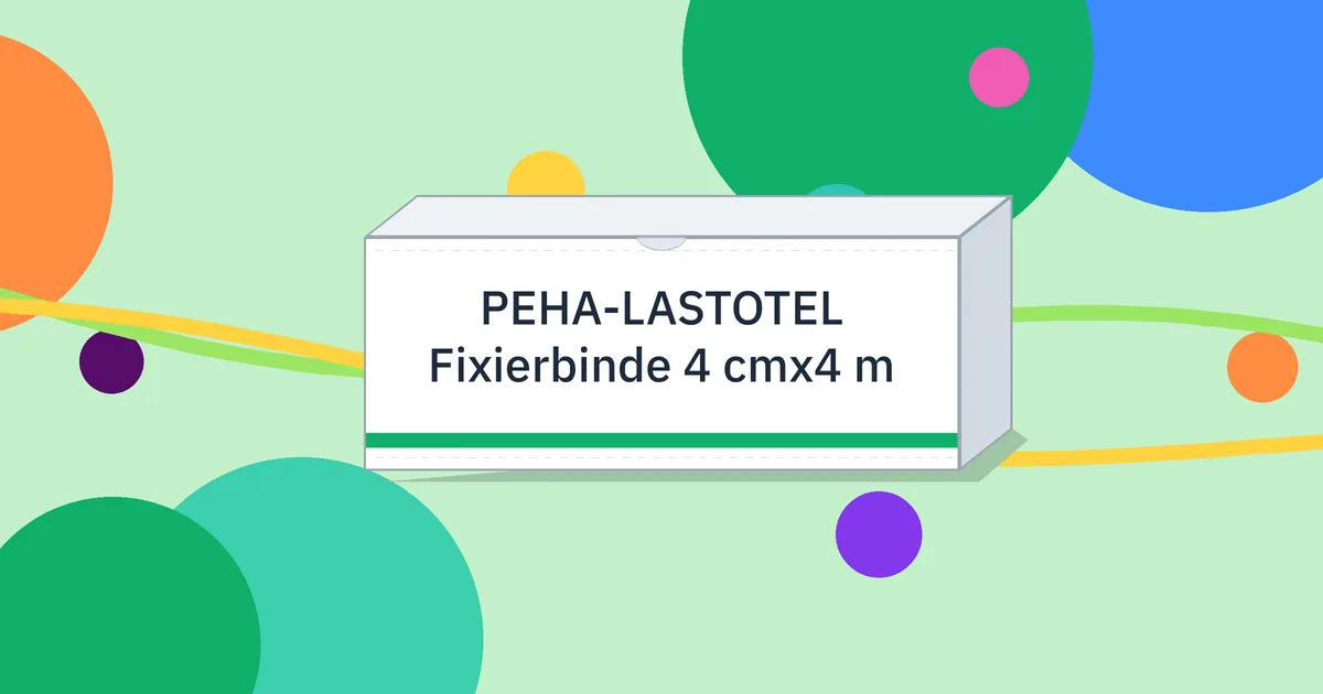 Symbolbild: Packung mit der Aufschrift PEHA-LASTOTEL Fixierbinde 4 cmx4 m (PZN 19703141) – Verfügbarkeit und Bezug in Apotheken in Frankfurt am Main