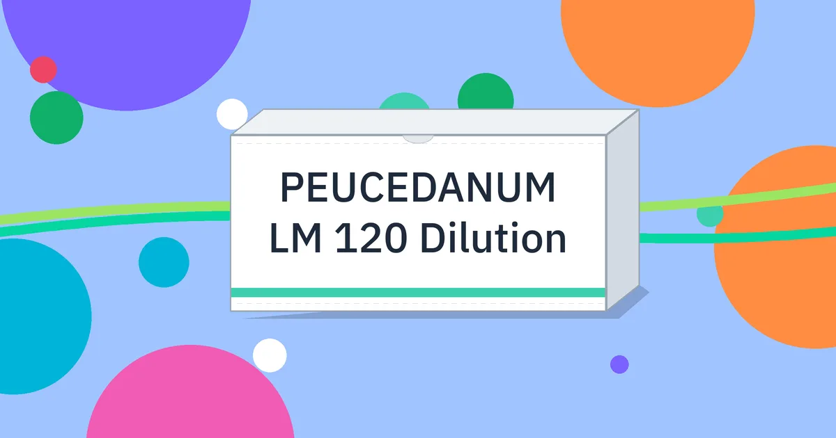 Symbolbild: Packung mit der Aufschrift PEUCEDANUM LM 120 Dilution (PZN 13636811) – Verfügbarkeit und Bezug in Apotheken in Frankfurt am Main