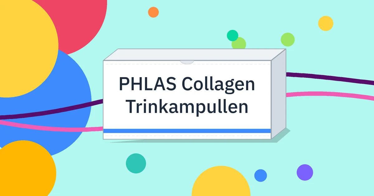 Symbolbild: Packung mit der Aufschrift PHLAS Collagen Trinkampullen (PZN 20618096) – Verfügbarkeit und Bezug in Apotheken in Frankfurt am Main
