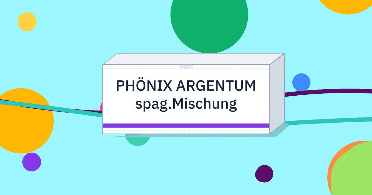 Symbolbild: Packung mit der Aufschrift PHÖNIX ARGENTUM spag.Mischung (PZN 04222915) – Verfügbarkeit und Bezug in Apotheken in Frankfurt am Main