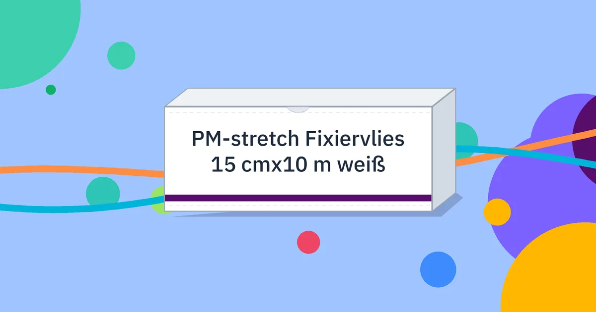 Symbolbild: Packung mit der Aufschrift PM-stretch Fixiervlies 15 cmx10 m weiß (PZN 18844709) – Verfügbarkeit und Bezug in Apotheken in Frankfurt am Main