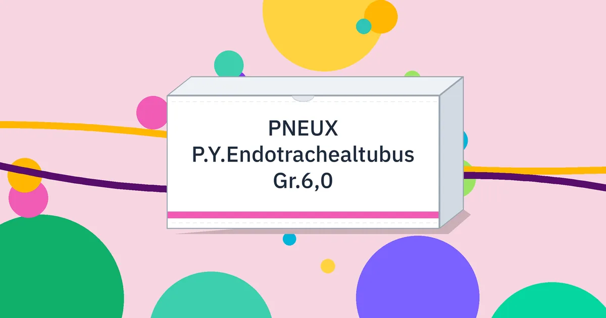 Symbolbild: Packung mit der Aufschrift PNEUX P.Y.Endotrachealtubus Gr.6,0 (PZN 14165816) – Verfügbarkeit und Bezug in Apotheken in Frankfurt am Main