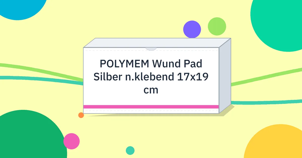 Symbolbild: Packung mit der Aufschrift POLYMEM Wund Pad Silber n.klebend 17x19 cm (PZN 02671655) – Verfügbarkeit und Bezug in Apotheken in Frankfurt am Main