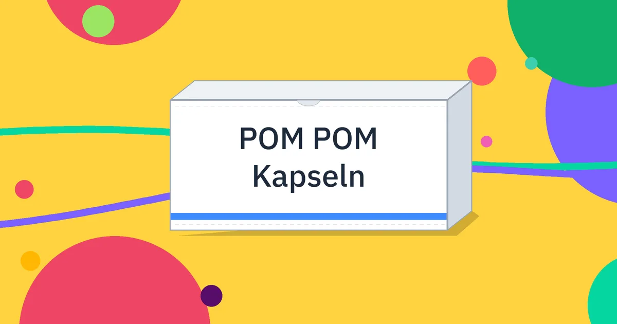 Symbolbild: Packung mit der Aufschrift POM POM Kapseln (PZN 02248388) – Verfügbarkeit und Bezug in Apotheken in Frankfurt am Main