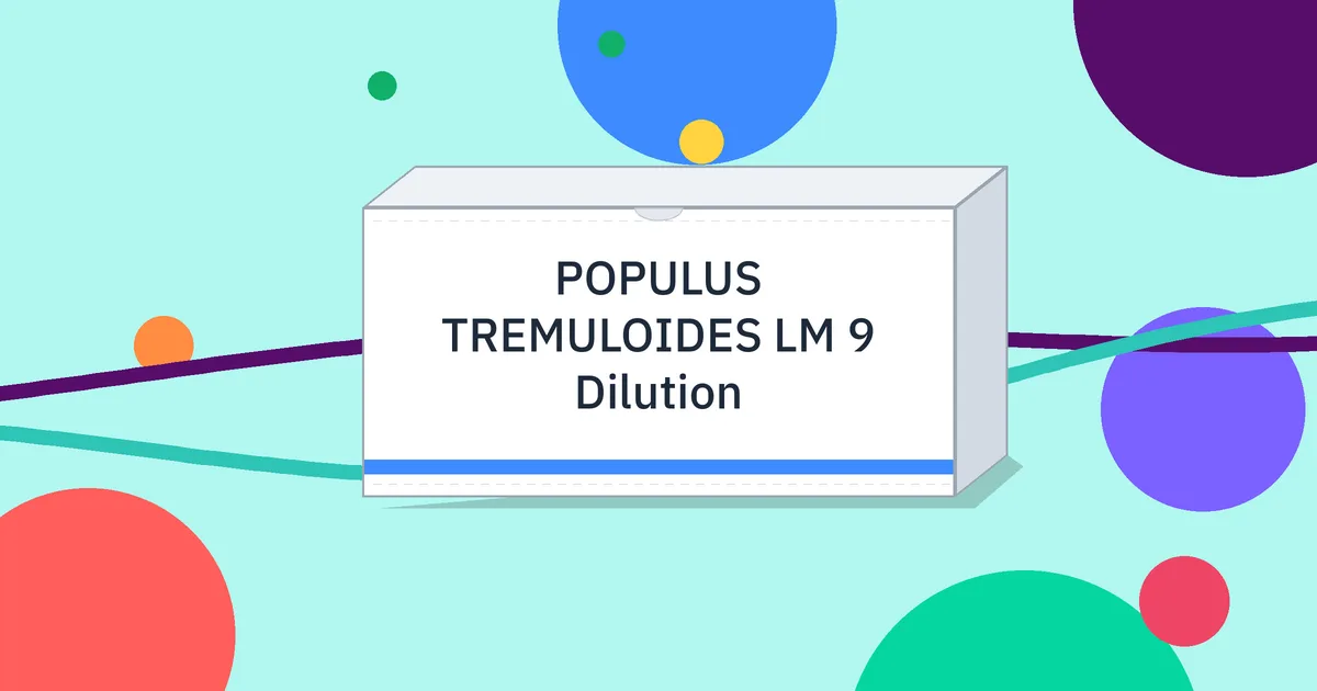 Symbolbild: Packung mit der Aufschrift POPULUS TREMULOIDES LM 9 Dilution (PZN 13664693) – Verfügbarkeit und Bezug in Apotheken in Frankfurt am Main