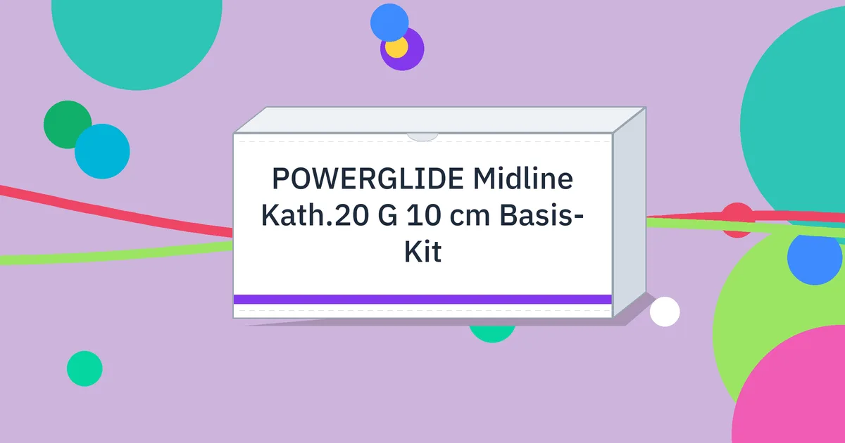 Symbolbild: Packung mit der Aufschrift POWERGLIDE Midline Kath.20 G 10 cm Basis-Kit (PZN 12777886) – Verfügbarkeit und Bezug in Apotheken in Frankfurt am Main
