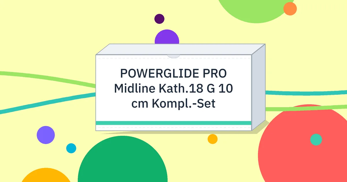 Symbolbild: Packung mit der Aufschrift POWERGLIDE PRO Midline Kath.18 G 10 cm Kompl.-Set (PZN 17151217) – Verfügbarkeit und Bezug in Apotheken in Frankfurt am Main