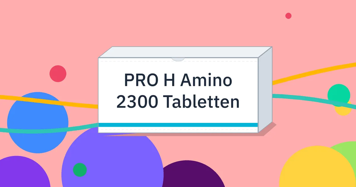 Symbolbild: Packung mit der Aufschrift PRO H Amino 2300 Tabletten (PZN 07681687) – Verfügbarkeit und Bezug in Apotheken in Frankfurt am Main