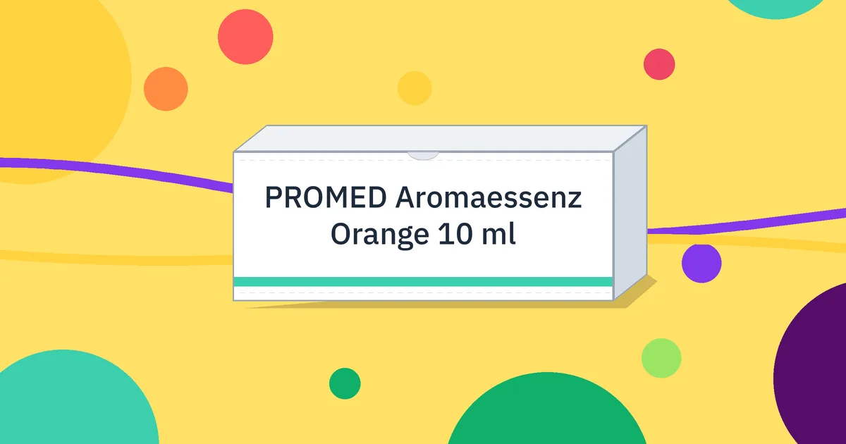 Symbolbild: Packung mit der Aufschrift PROMED Aromaessenz Orange 10 ml (PZN 11528566) – Verfügbarkeit und Bezug in Apotheken in Frankfurt am Main
