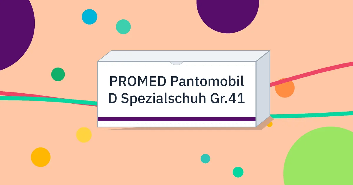 Symbolbild: Packung mit der Aufschrift PROMED Pantomobil D Spezialschuh Gr.41 (PZN 05482676) – Verfügbarkeit und Bezug in Apotheken in Frankfurt am Main