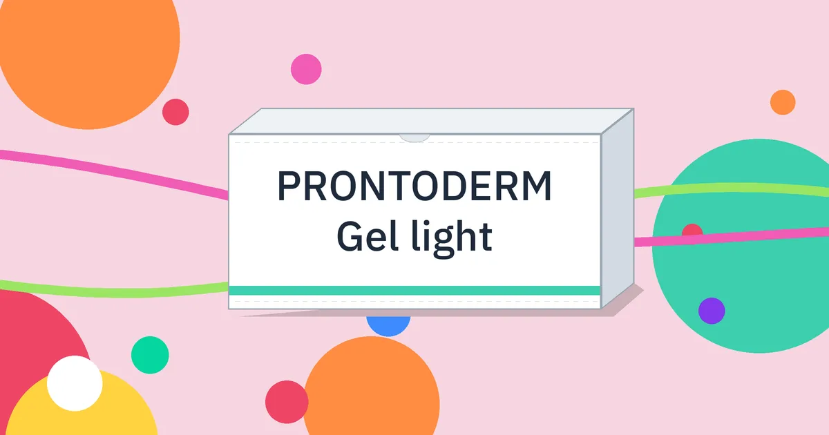 Symbolbild: Packung mit der Aufschrift PRONTODERM Gel light (PZN 15566078) – Verfügbarkeit und Bezug in Apotheken in Frankfurt am Main