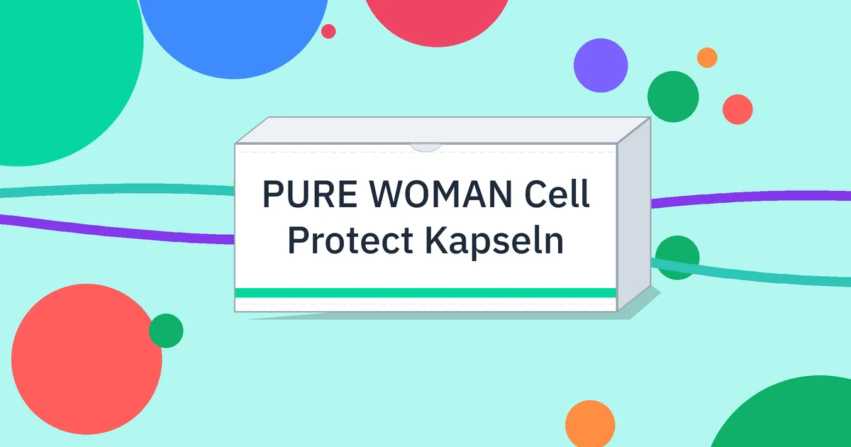Symbolbild: Packung mit der Aufschrift PURE WOMAN Cell Protect Kapseln (PZN 08930520) – Verfügbarkeit und Bezug in Apotheken in Frankfurt am Main