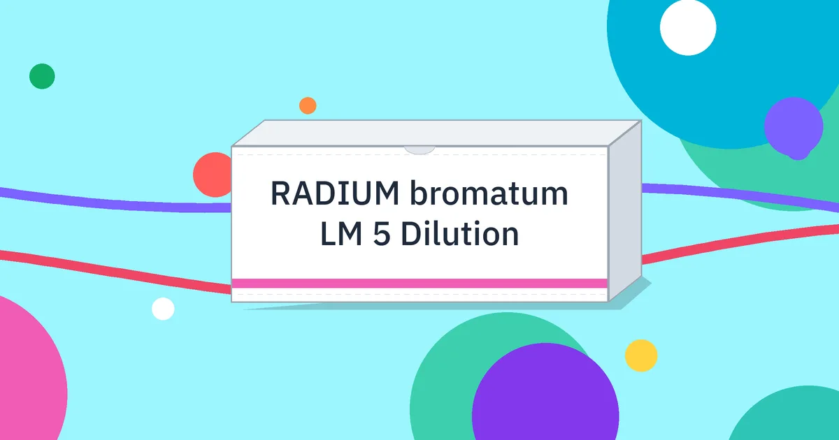 Symbolbild: Packung mit der Aufschrift RADIUM bromatum LM 5 Dilution (PZN 13045837) – Verfügbarkeit und Bezug in Apotheken in Frankfurt am Main