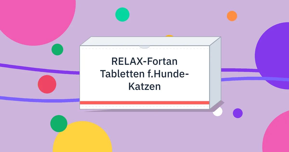 Symbolbild: Packung mit der Aufschrift RELAX-Fortan Tabletten f.Hunde-Katzen (PZN 14237987) – Verfügbarkeit und Bezug in Apotheken in Frankfurt am Main