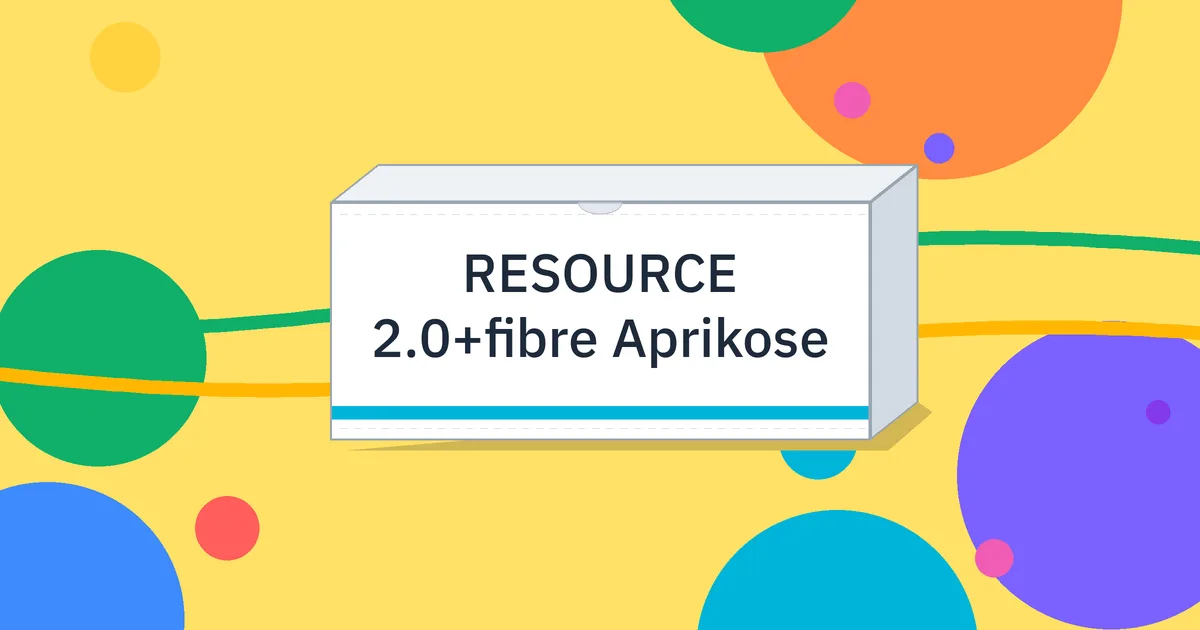 Symbolbild: Packung mit der Aufschrift RESOURCE 2.0+fibre Aprikose (PZN 01743890) – Verfügbarkeit und Bezug in Apotheken in Frankfurt am Main