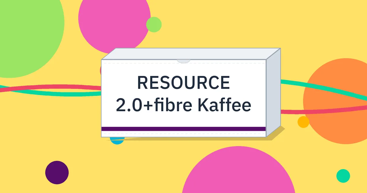 Symbolbild: Packung mit der Aufschrift RESOURCE 2.0+fibre Kaffee (PZN 20413810) – Verfügbarkeit und Bezug in Apotheken in Frankfurt am Main