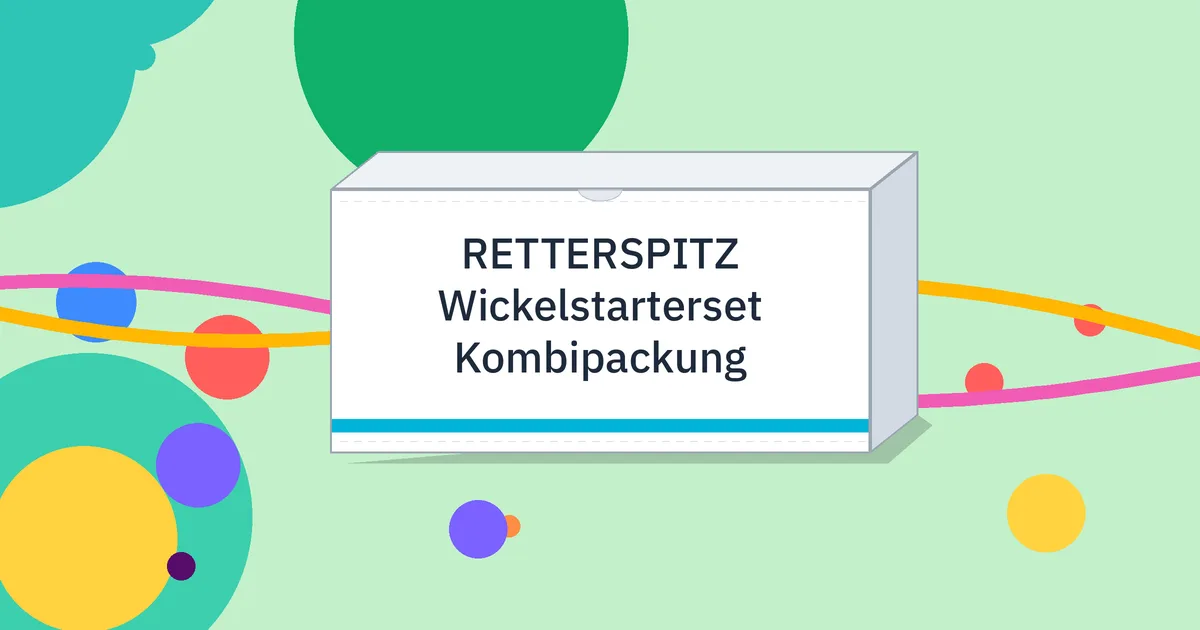 Symbolbild: Packung mit der Aufschrift RETTERSPITZ Wickelstarterset Kombipackung (PZN 08628229) – Verfügbarkeit und Bezug in Apotheken in Frankfurt am Main
