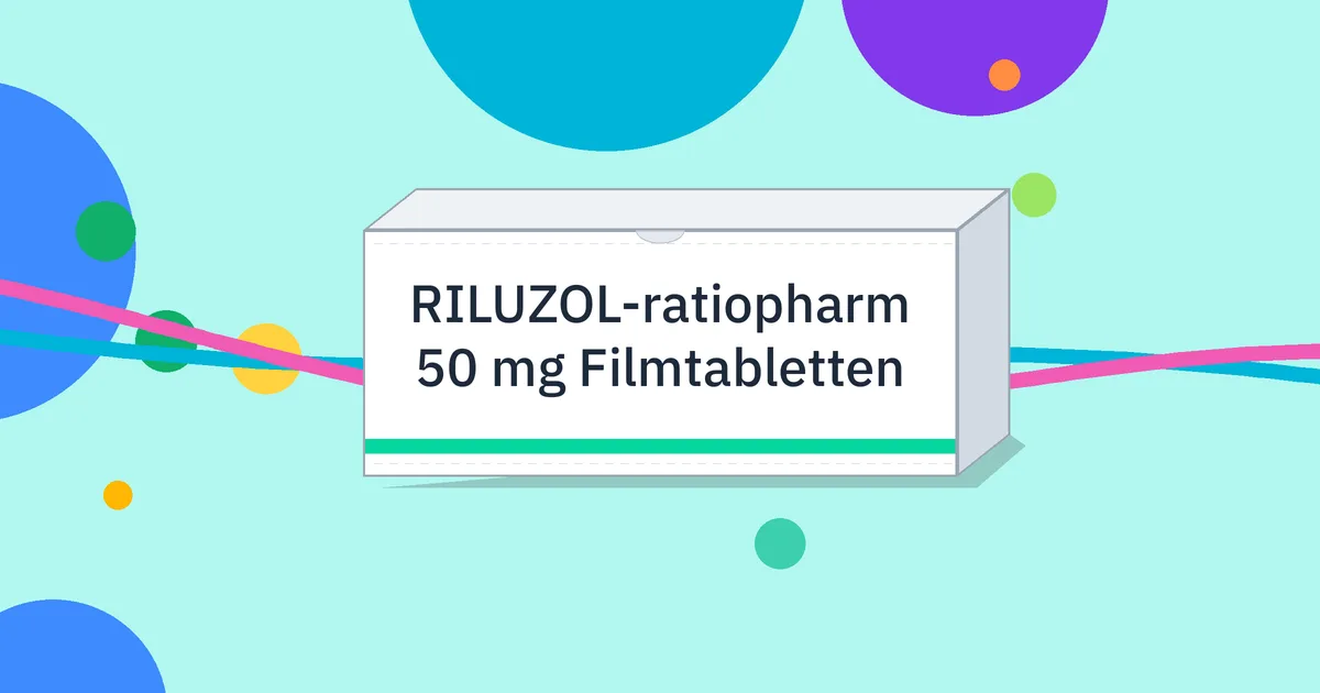 Symbolbild: Packung mit der Aufschrift RILUZOL-ratiopharm 50 mg Filmtabletten (PZN 09281704) – Verfügbarkeit und Bezug in Apotheken in Frankfurt am Main