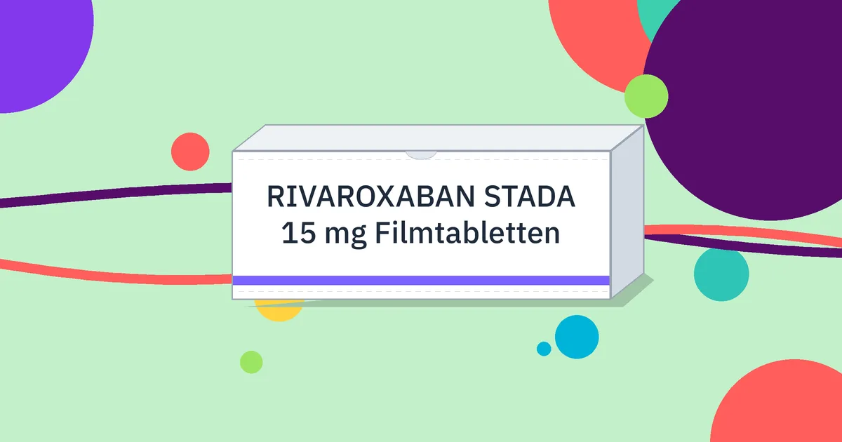 Symbolbild: Packung mit der Aufschrift RIVAROXABAN STADA 15 mg Filmtabletten (PZN 18358819) – Verfügbarkeit und Bezug in Apotheken in Frankfurt am Main