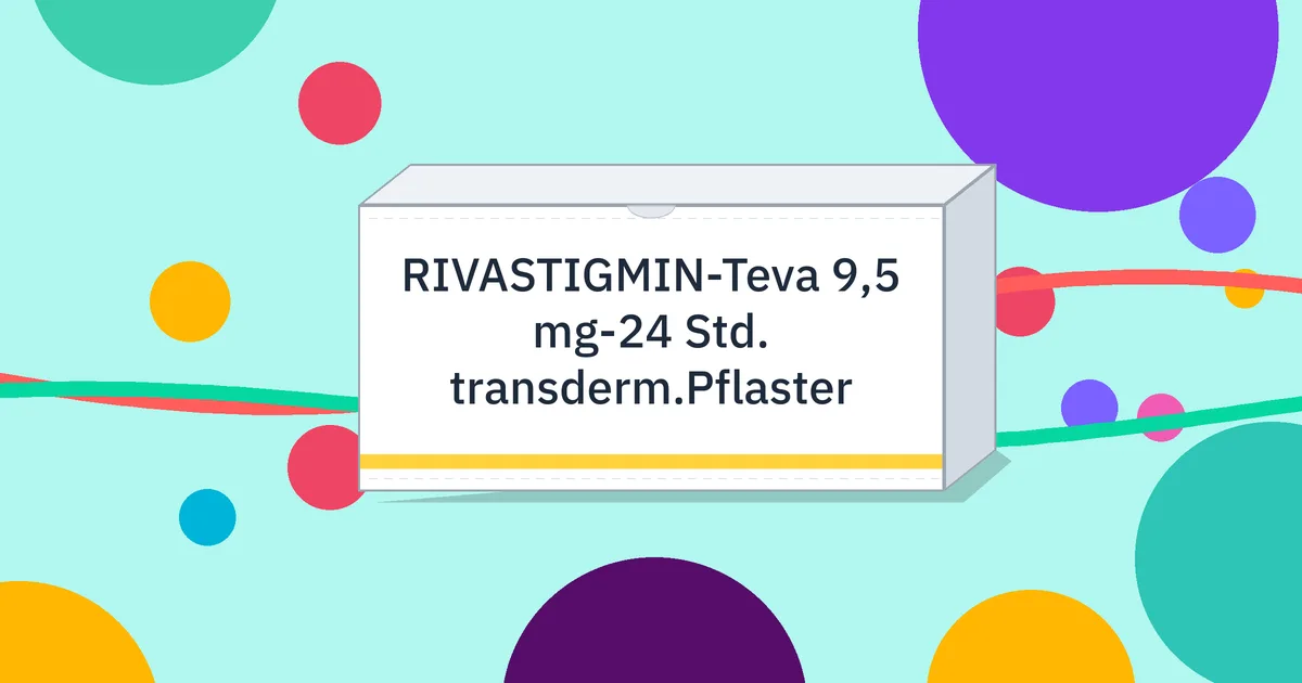 Symbolbild: Packung mit der Aufschrift RIVASTIGMIN-Teva 9,5 mg-24 Std. transderm.Pflaster (PZN 15735397) – Verfügbarkeit und Bezug in Apotheken in Frankfurt am Main