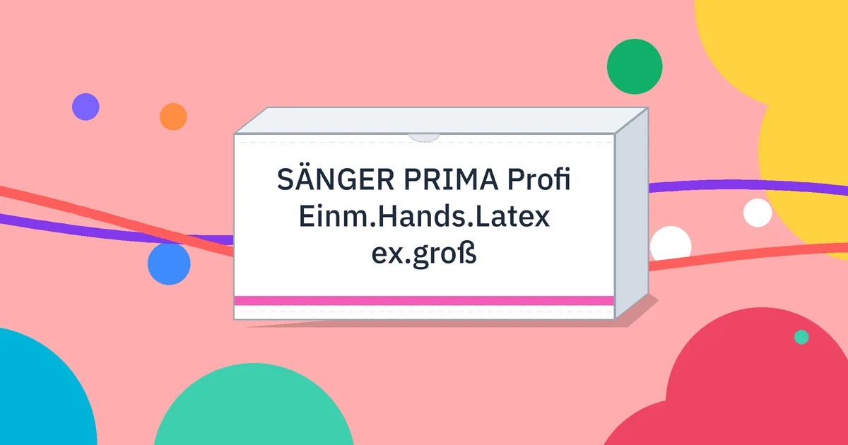 Symbolbild: Packung mit der Aufschrift SÄNGER PRIMA Profi Einm.Hands.Latex ex.groß (PZN 00289437) – Verfügbarkeit und Bezug in Apotheken in Frankfurt am Main