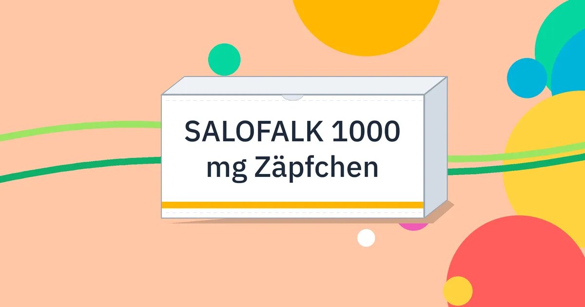 Symbolbild: Packung mit der Aufschrift SALOFALK 1000 mg Zäpfchen (PZN 19549591) – Verfügbarkeit und Bezug in Apotheken in Frankfurt am Main