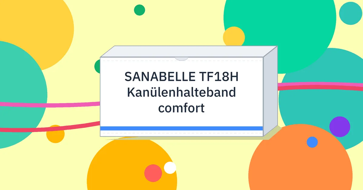 Symbolbild: Packung mit der Aufschrift SANABELLE TF18H Kanülenhalteband comfort (PZN 09304285) – Verfügbarkeit und Bezug in Apotheken in Frankfurt am Main
