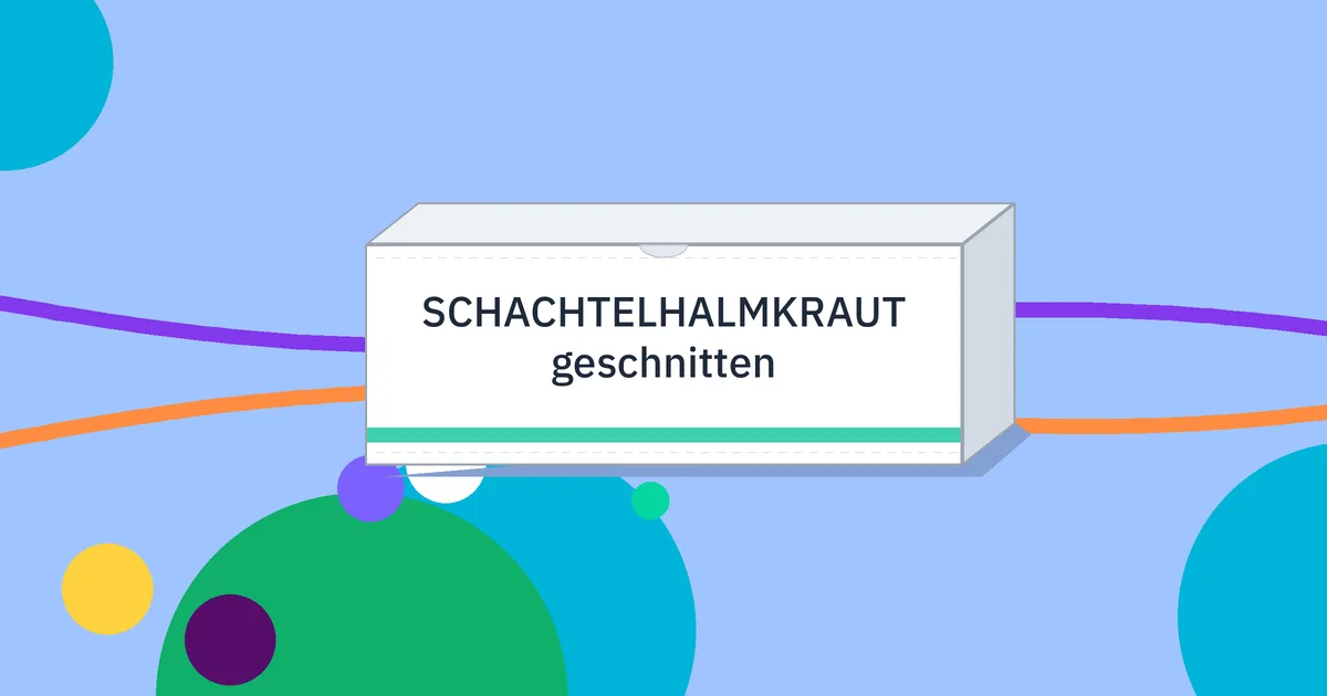 Symbolbild: Packung mit der Aufschrift SCHACHTELHALMKRAUT geschnitten (PZN 11310117) – Verfügbarkeit und Bezug in Apotheken in Frankfurt am Main