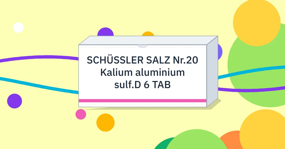 Symbolbild: Packung mit der Aufschrift SCHÜSSLER SALZ Nr.20 Kalium aluminium sulf.D 6 TAB (PZN 19644094) – Verfügbarkeit und Bezug in Apotheken in Frankfurt am Main