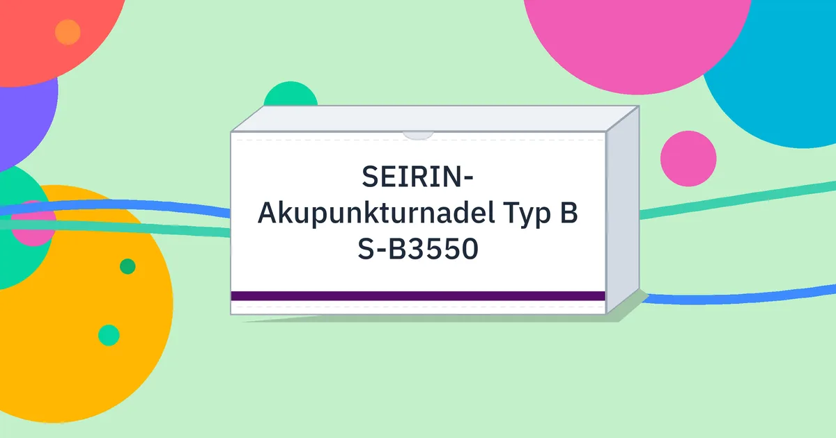 Symbolbild: Packung mit der Aufschrift SEIRIN-Akupunkturnadel Typ B S-B3550 (PZN 04947831) – Verfügbarkeit und Bezug in Apotheken in Frankfurt am Main
