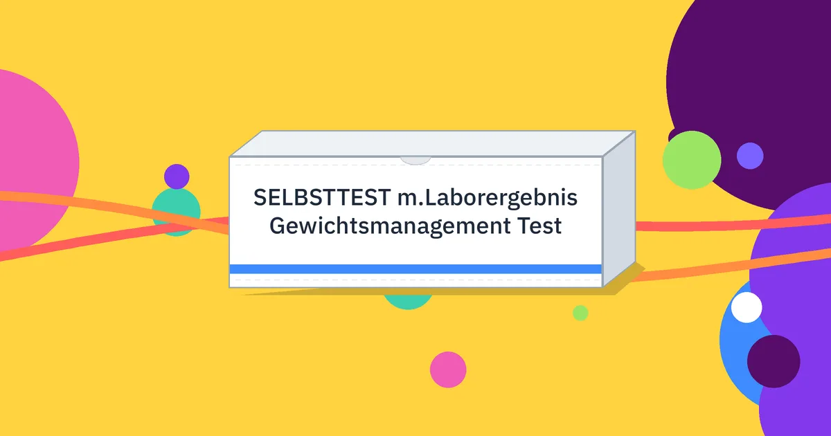 Symbolbild: Packung mit der Aufschrift SELBSTTEST m.Laborergebnis Gewichtsmanagement Test (PZN 19547557) – Verfügbarkeit und Bezug in Apotheken in Frankfurt am Main