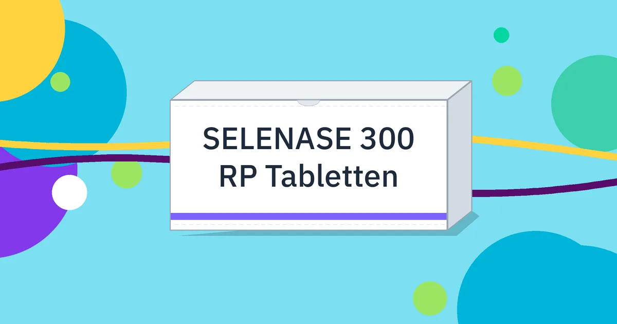 Symbolbild: Packung mit der Aufschrift SELENASE 300 RP Tabletten (PZN 19468817) – Verfügbarkeit und Bezug in Apotheken in Frankfurt am Main