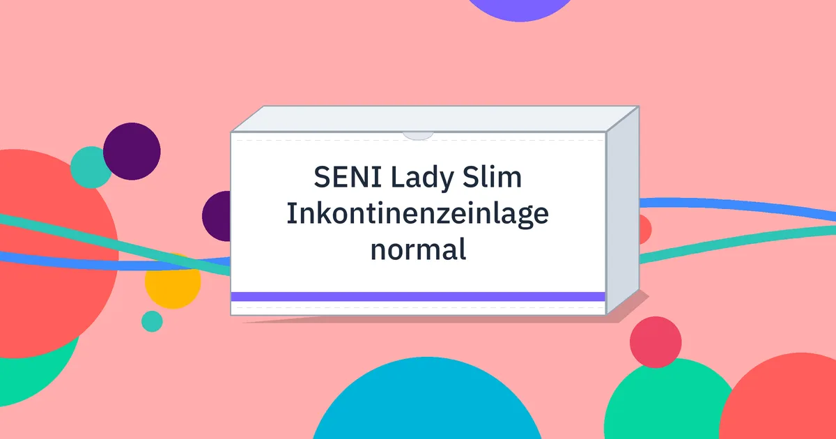 Symbolbild: Packung mit der Aufschrift SENI Lady Slim Inkontinenzeinlage normal (PZN 16617464) – Verfügbarkeit und Bezug in Apotheken in Frankfurt am Main