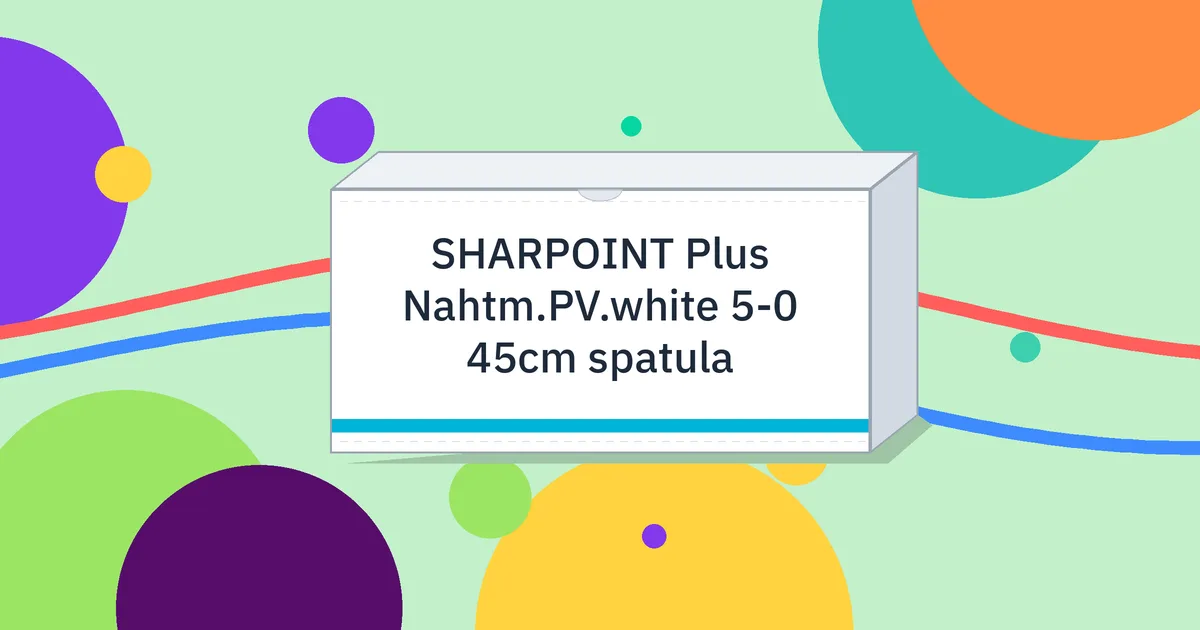 Symbolbild: Packung mit der Aufschrift SHARPOINT Plus Nahtm.PV.white 5-0 45cm spatula (PZN 17996268) – Verfügbarkeit und Bezug in Apotheken in Frankfurt am Main