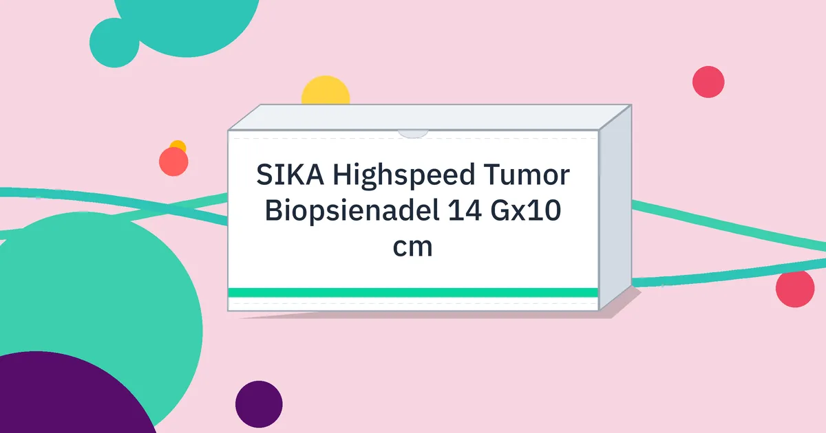 Symbolbild: Packung mit der Aufschrift SIKA Highspeed Tumor Biopsienadel 14 Gx10 cm (PZN 00708377) – Verfügbarkeit und Bezug in Apotheken in Frankfurt am Main