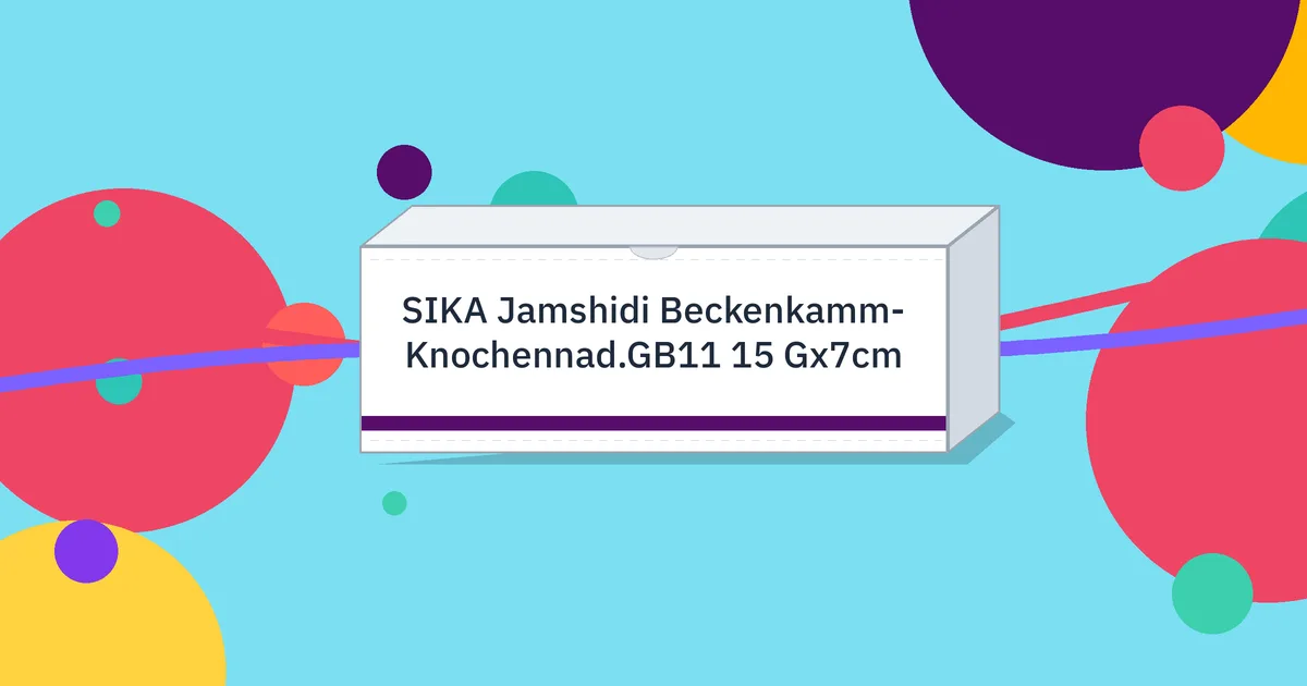 Symbolbild: Packung mit der Aufschrift SIKA Jamshidi Beckenkamm-Knochennad.GB11 15 Gx7cm (PZN 20595283) – Verfügbarkeit und Bezug in Apotheken in Frankfurt am Main