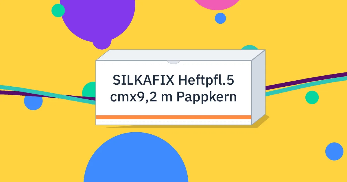 Symbolbild: Packung mit der Aufschrift SILKAFIX Heftpfl.5 cmx9,2 m Pappkern (PZN 04860337) – Verfügbarkeit und Bezug in Apotheken in Frankfurt am Main