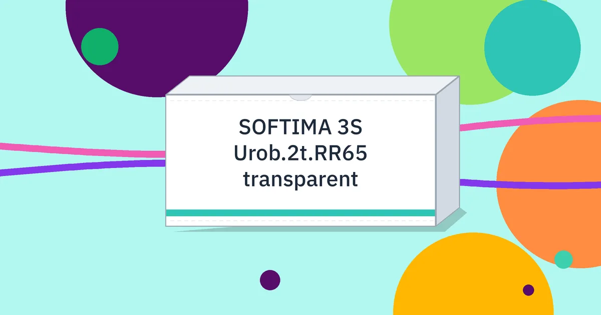 Symbolbild: Packung mit der Aufschrift SOFTIMA 3S Urob.2t.RR65 transparent (PZN 04814225) – Verfügbarkeit und Bezug in Apotheken in Frankfurt am Main