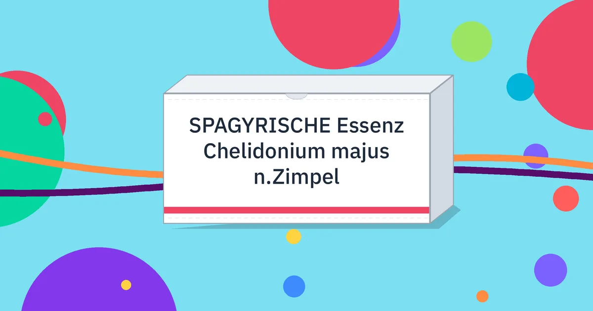 Symbolbild: Packung mit der Aufschrift SPAGYRISCHE Essenz Chelidonium majus n.Zimpel (PZN 09532477) – Verfügbarkeit und Bezug in Apotheken in Frankfurt am Main