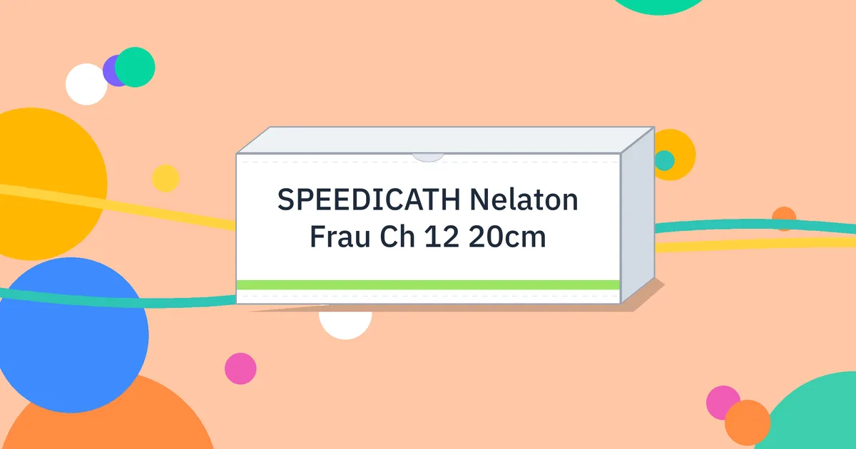 Symbolbild: Packung mit der Aufschrift SPEEDICATH Nelaton Frau Ch 12 20cm (PZN 09711990) – Verfügbarkeit und Bezug in Apotheken in Frankfurt am Main
