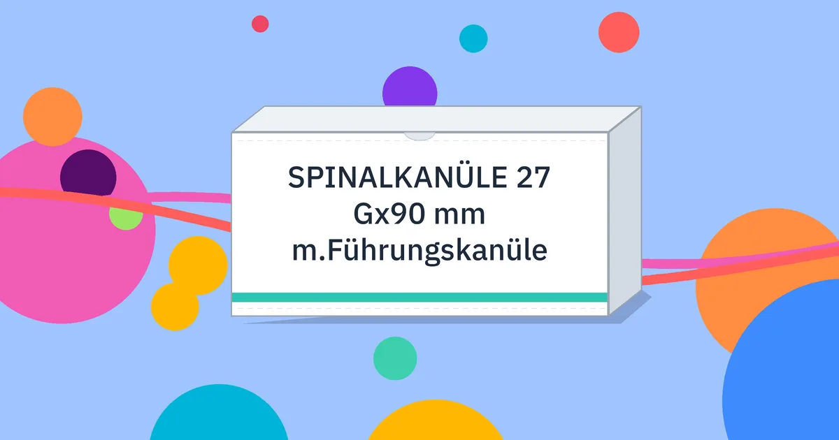 Symbolbild: Packung mit der Aufschrift SPINALKANÜLE 27 Gx90 mm m.Führungskanüle (PZN 12339583) – Verfügbarkeit und Bezug in Apotheken in Frankfurt am Main
