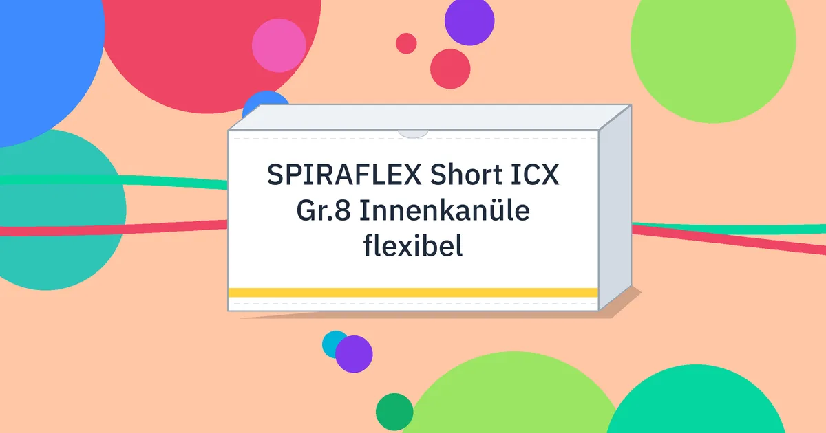 Symbolbild: Packung mit der Aufschrift SPIRAFLEX Short ICX Gr.8 Innenkanüle flexibel (PZN 14285199) – Verfügbarkeit und Bezug in Apotheken in Frankfurt am Main